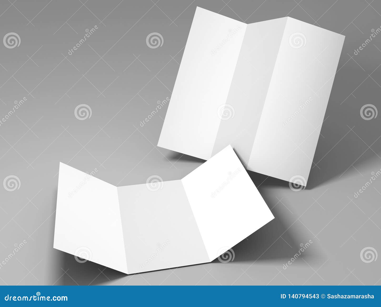 Blank White Folder Brochure Template Mockup Stock Illustration ...