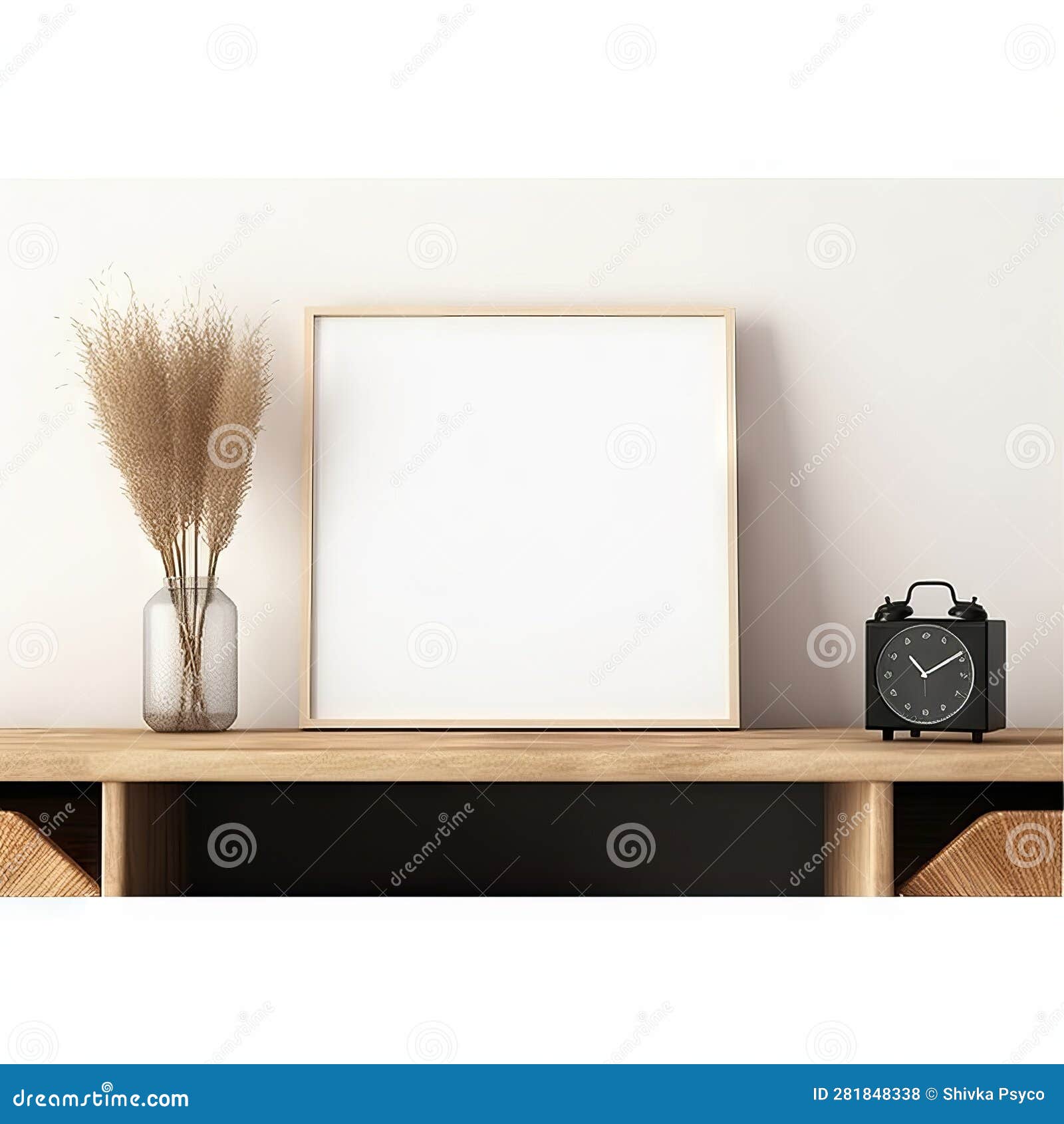 A Blank White Frame on the Room Stock Illustration - Illustration of ...