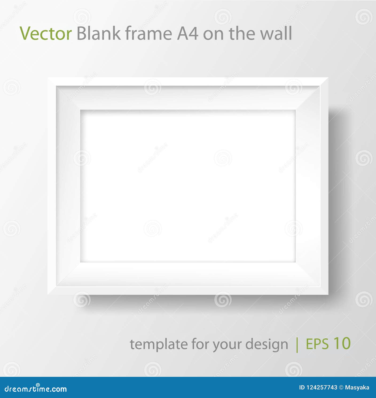 A4 Blank White Frame on White Wall. Vector Template Stock Vector ...