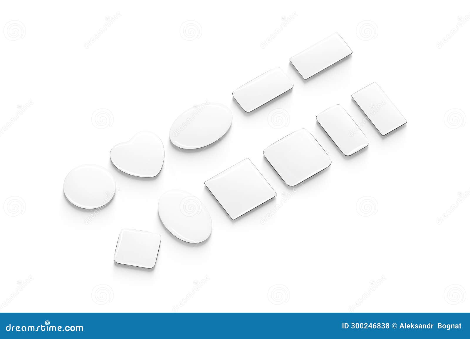 Blank White Fridge Magnet Mockup, Different Shape, Isolated Stock ...