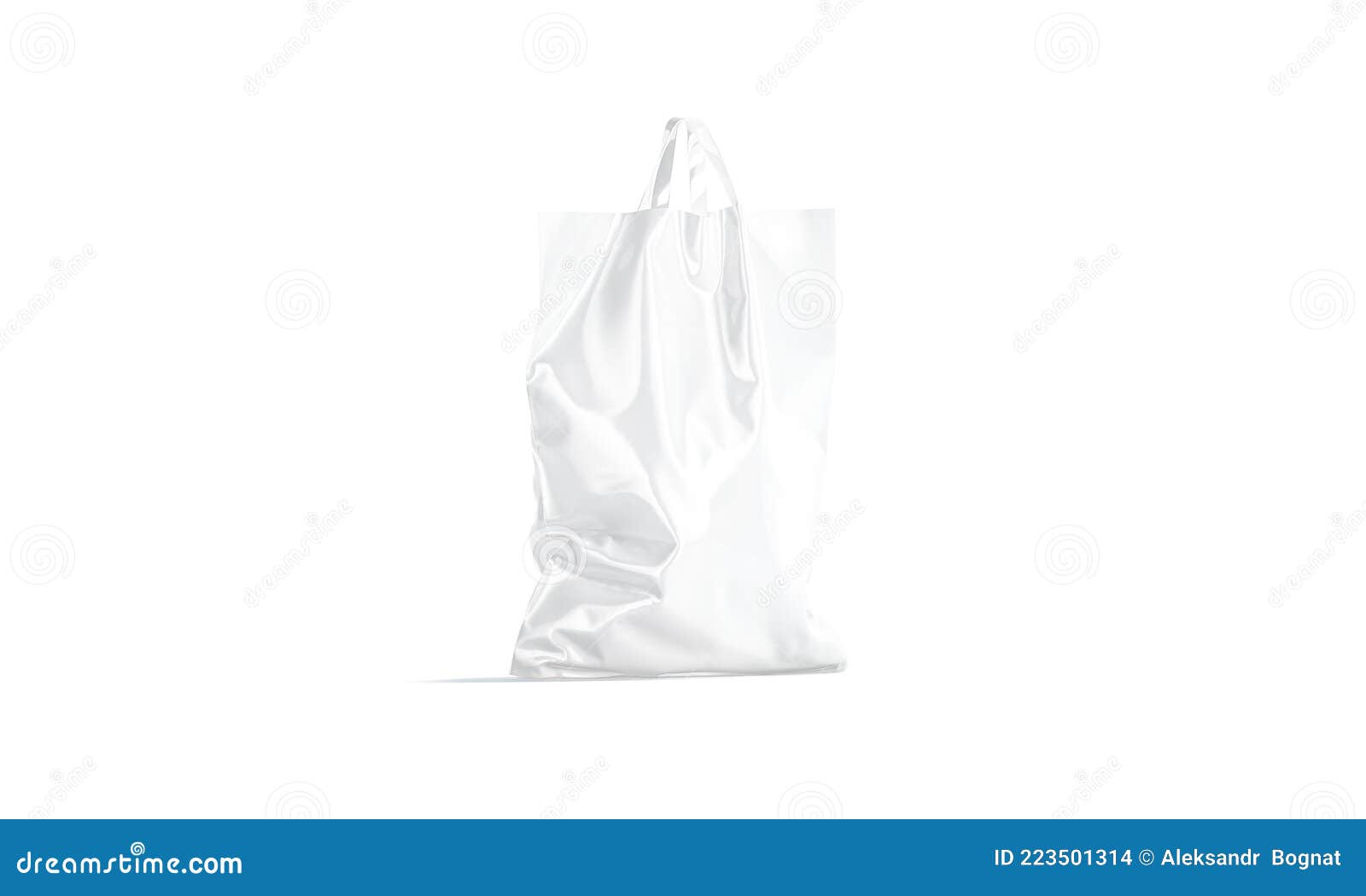 Blank White Full Loop Handle Plastic Bag Mockup, Half-turned View Stock ...