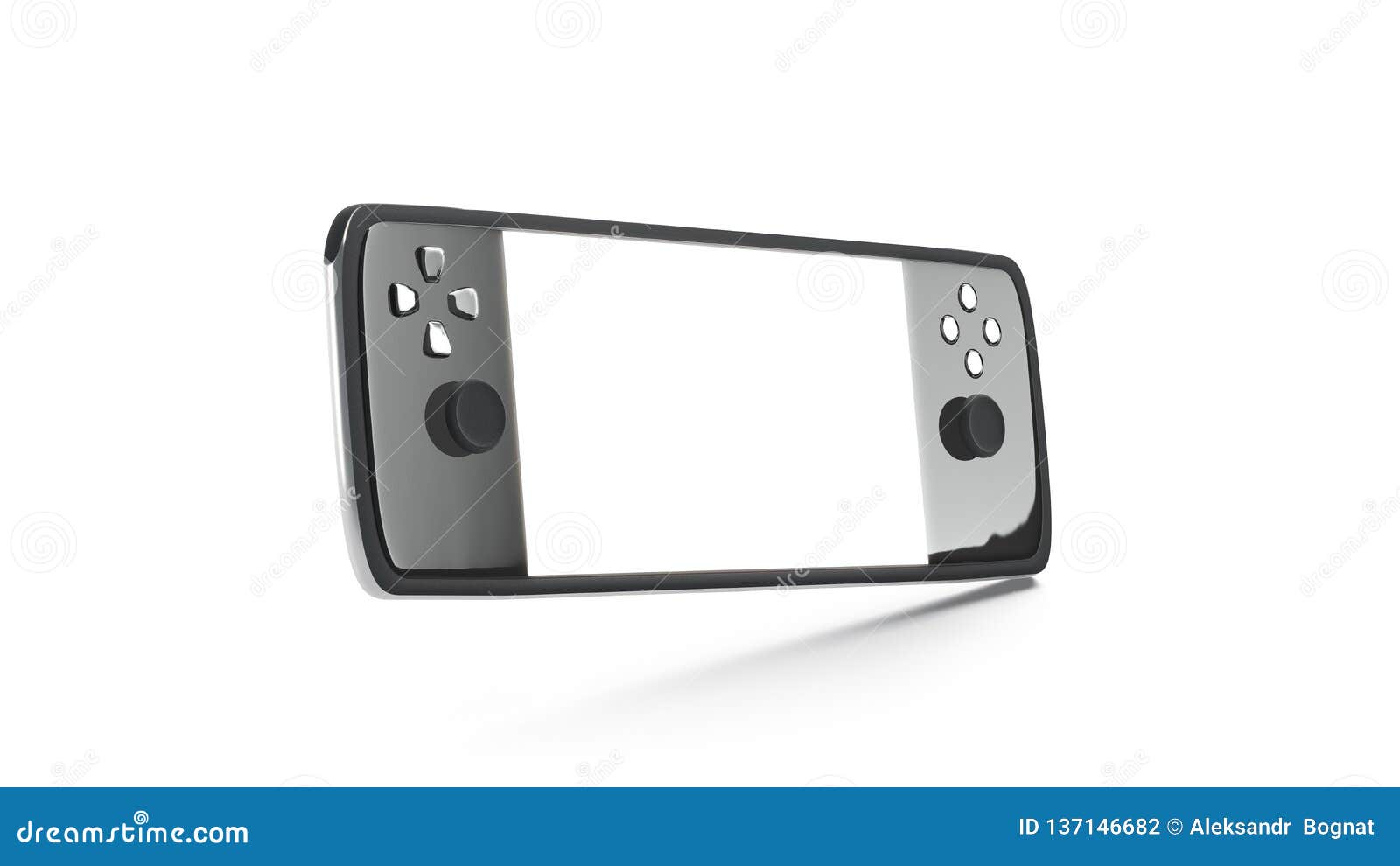 Blank White Gaming Console Screen Mock Up, Isolated, Stock Illustration ...