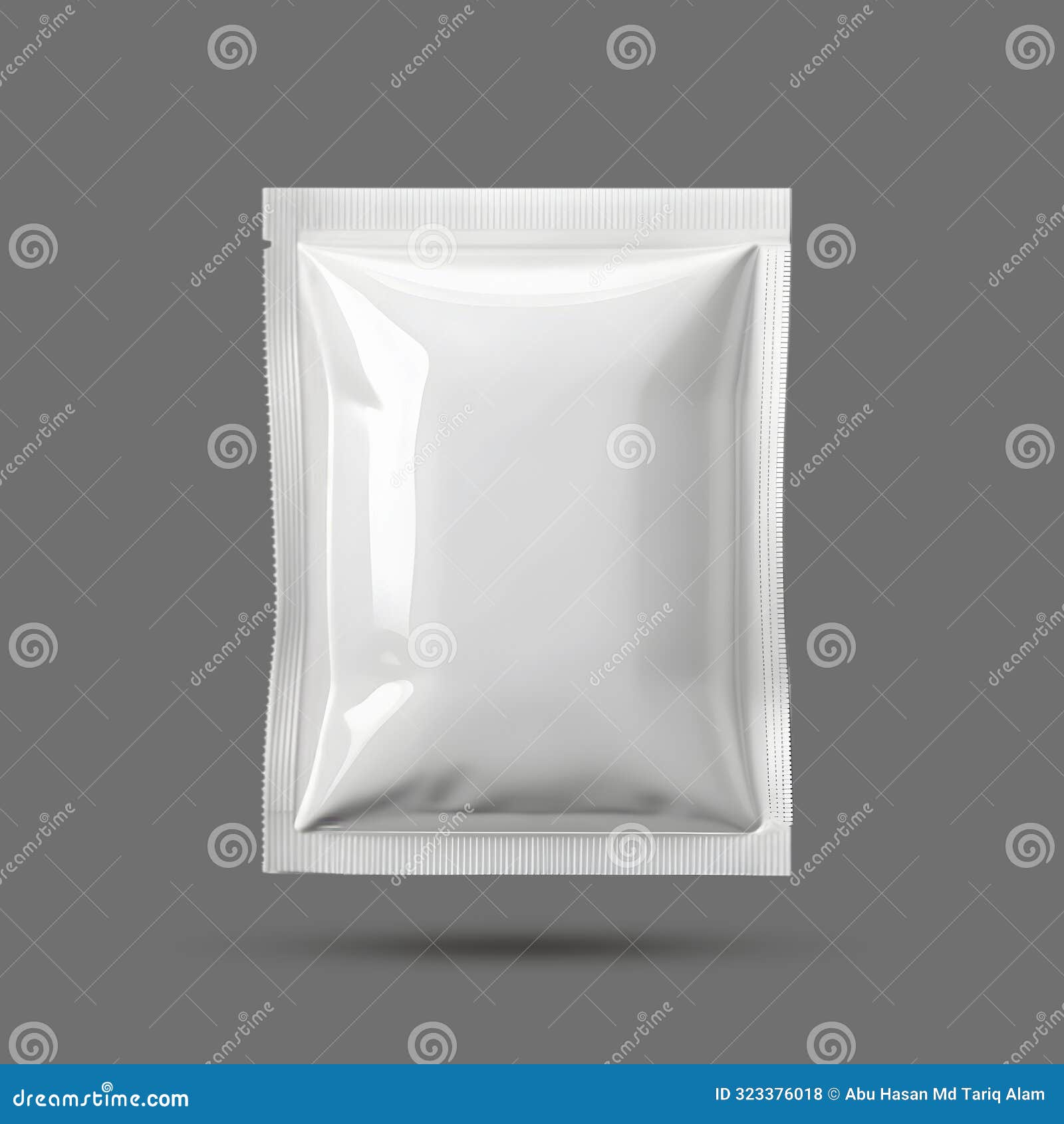 A Blank White Glossy Sachet Pack Mockup Stock Illustration ...
