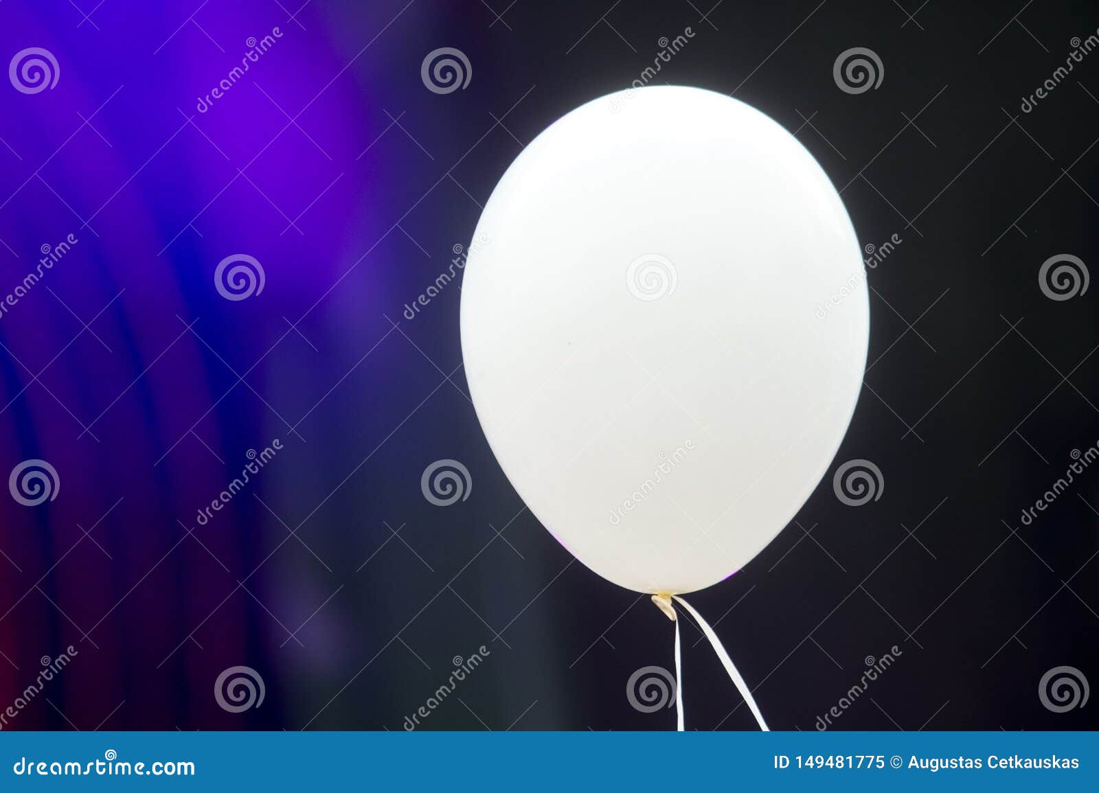 Blank White Helium Balloon on a White String Floating in Mid Air Stock ...