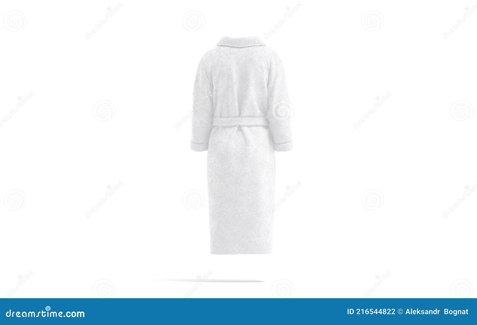 Blank White Hotel Bathrobe Mockup, Back View Stock Illustration ...