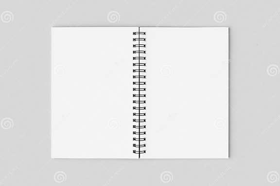 Blank White Inside of a Black Spiral Notebook Mockup Stock Image ...