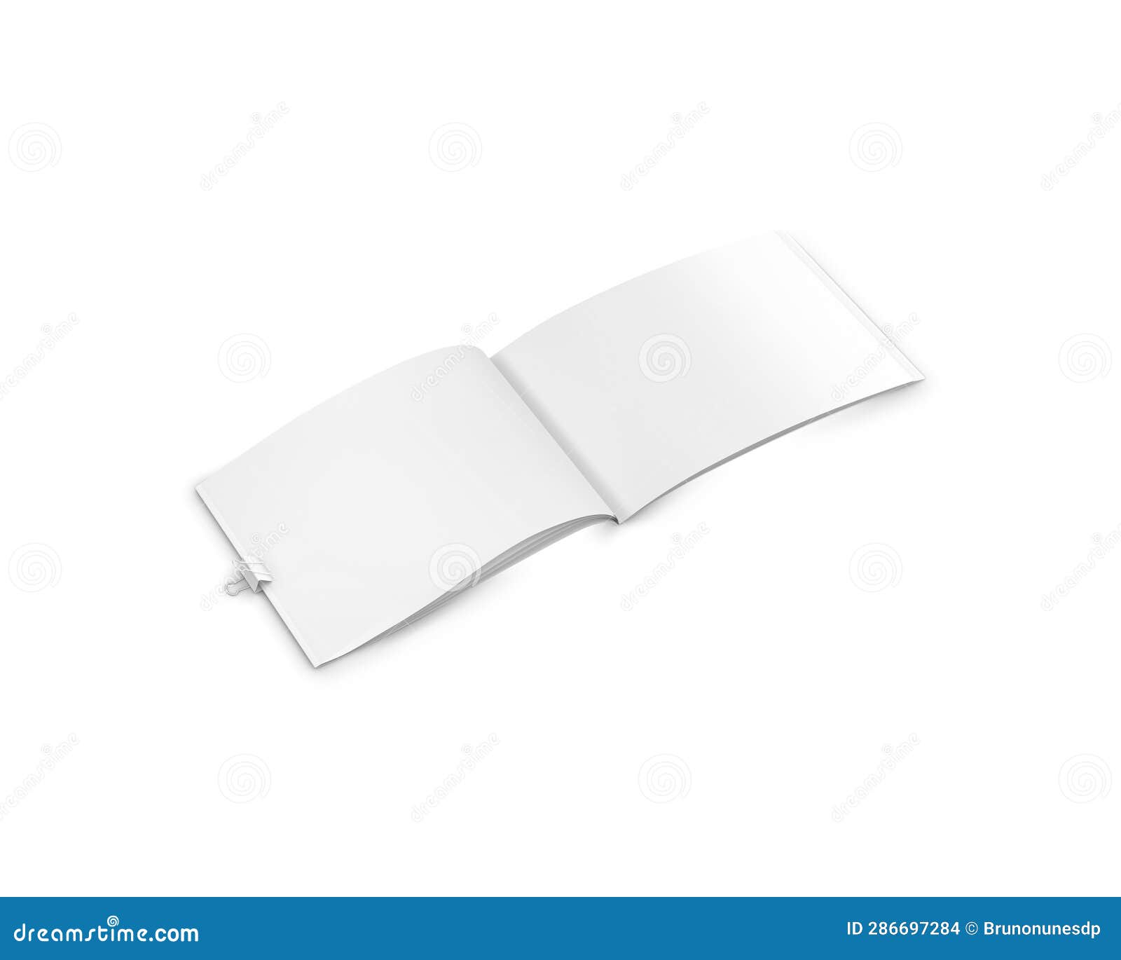 Blank White Landscape Brochure Open Isolated on a White Background ...