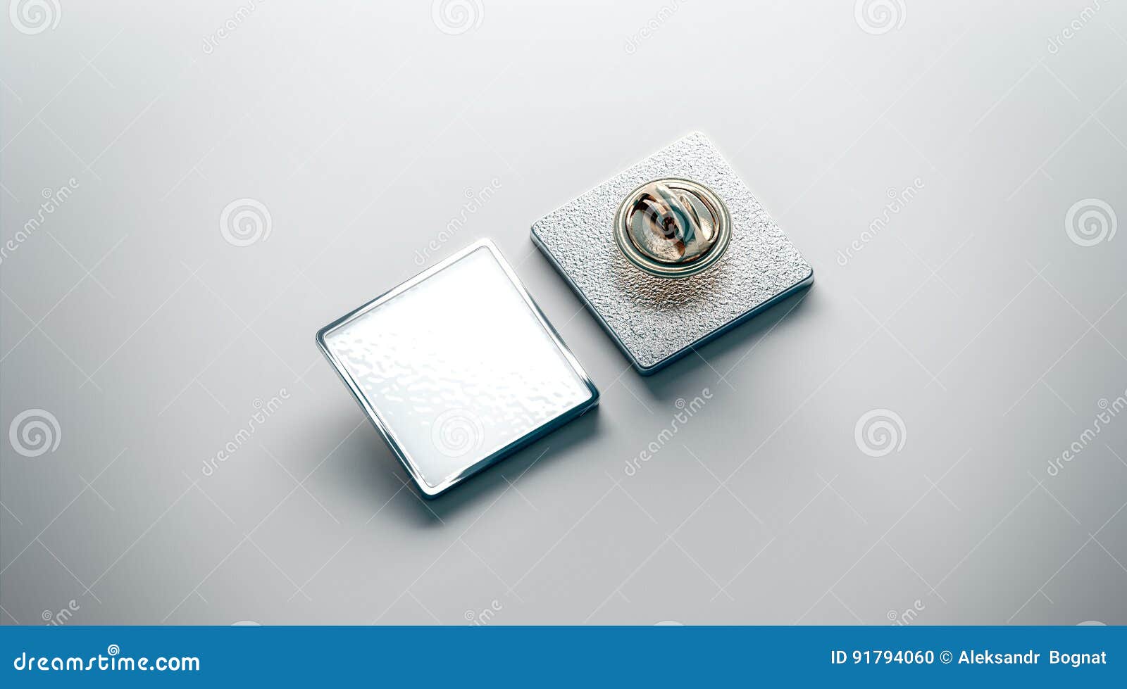 Blank White Lapel Pin Mockup, Front And Back Side View Stock Photo ...