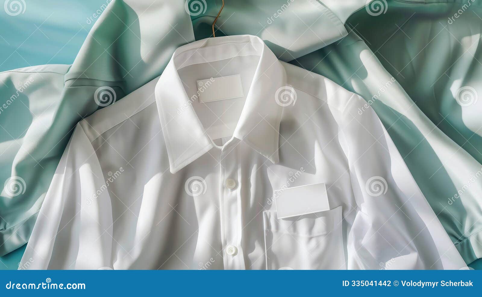 Blank White Laundry Care Clothes Label on Shirt Fabric Texture Stock ...