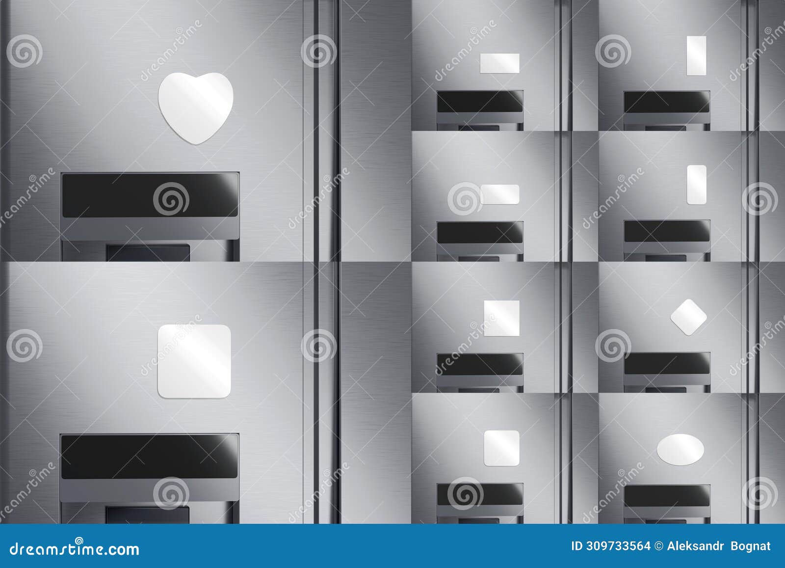 Blank White Magnet on Fridge Mockup, Different Shapes, Front View Stock ...