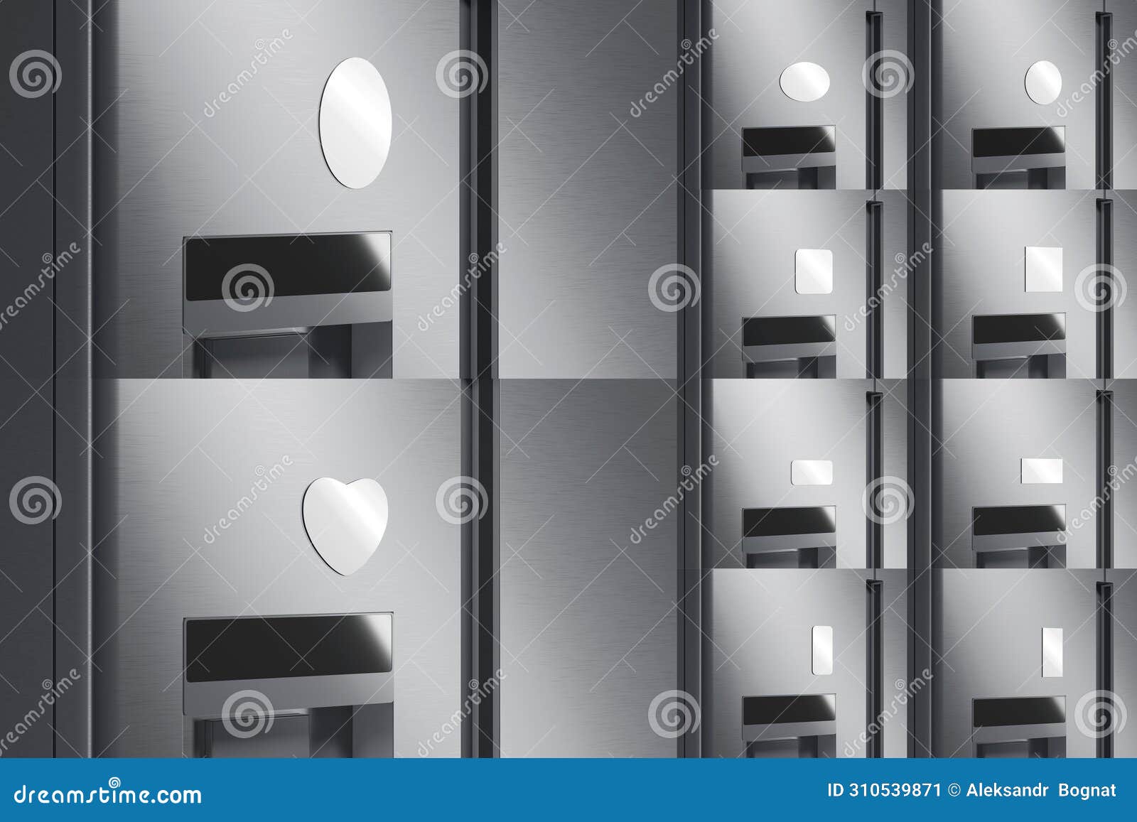 Blank White Magnet on Fridge Mockup, Different Shapes, Side View Stock ...