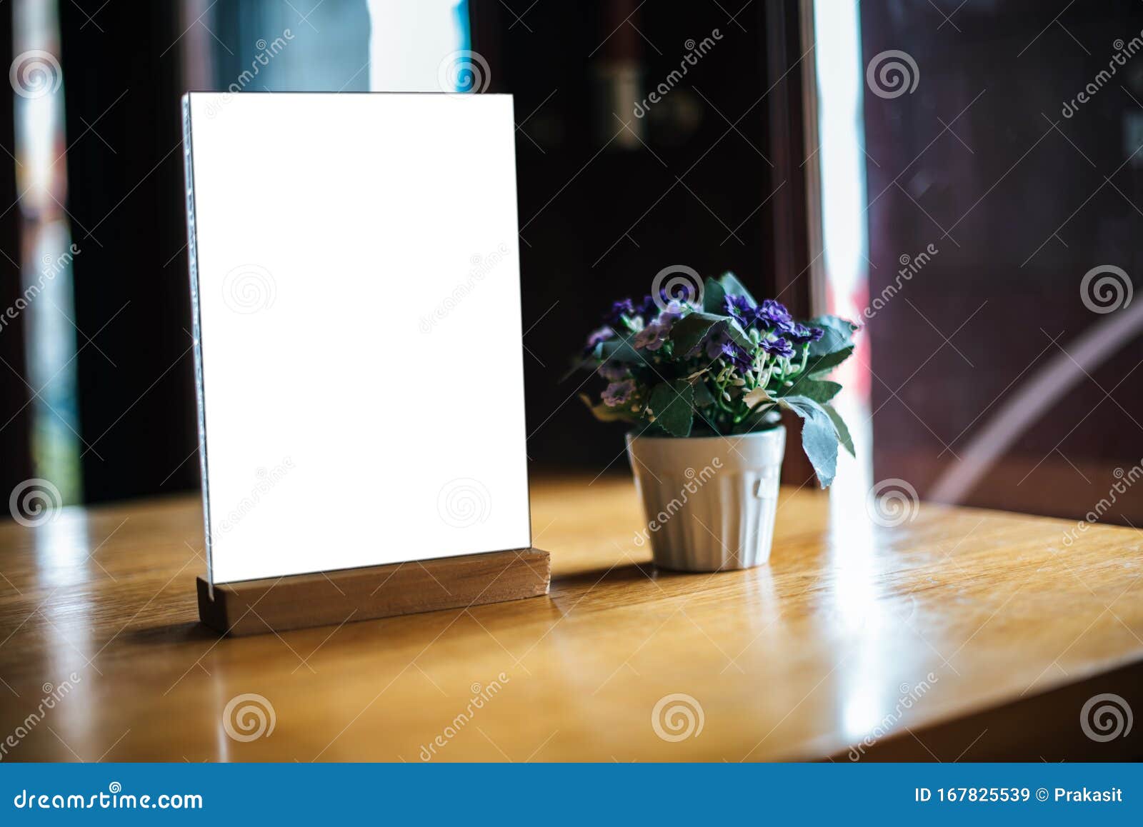 Blank white menu on table stock image. Image of design - 167825539