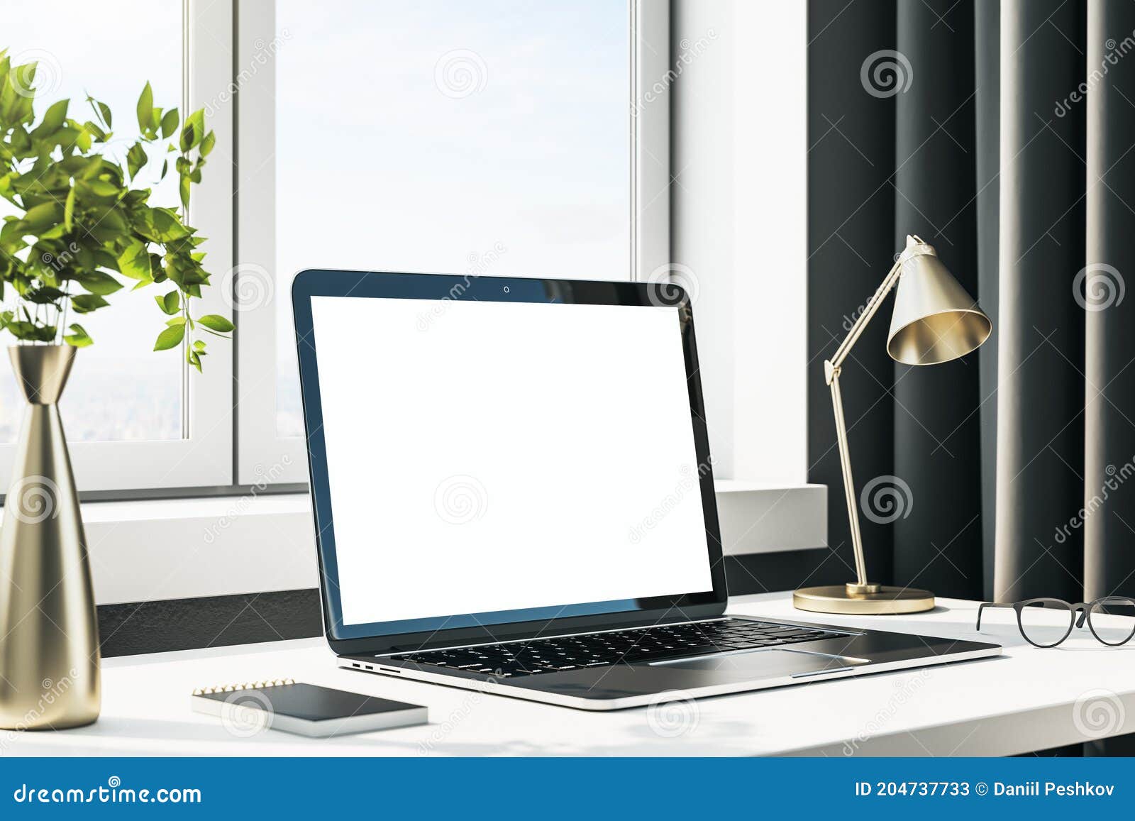 Blank White Mock Up Laptop Screen Editorial Stock Photo - Illustration ...