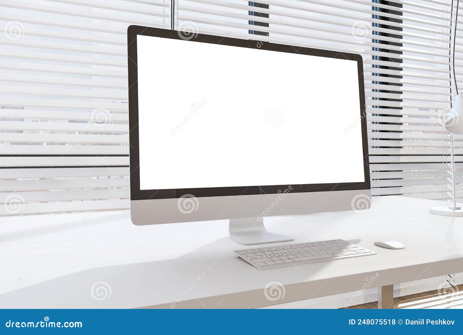Blank White Computer Monitor with Copyspace for Your Text on White ...