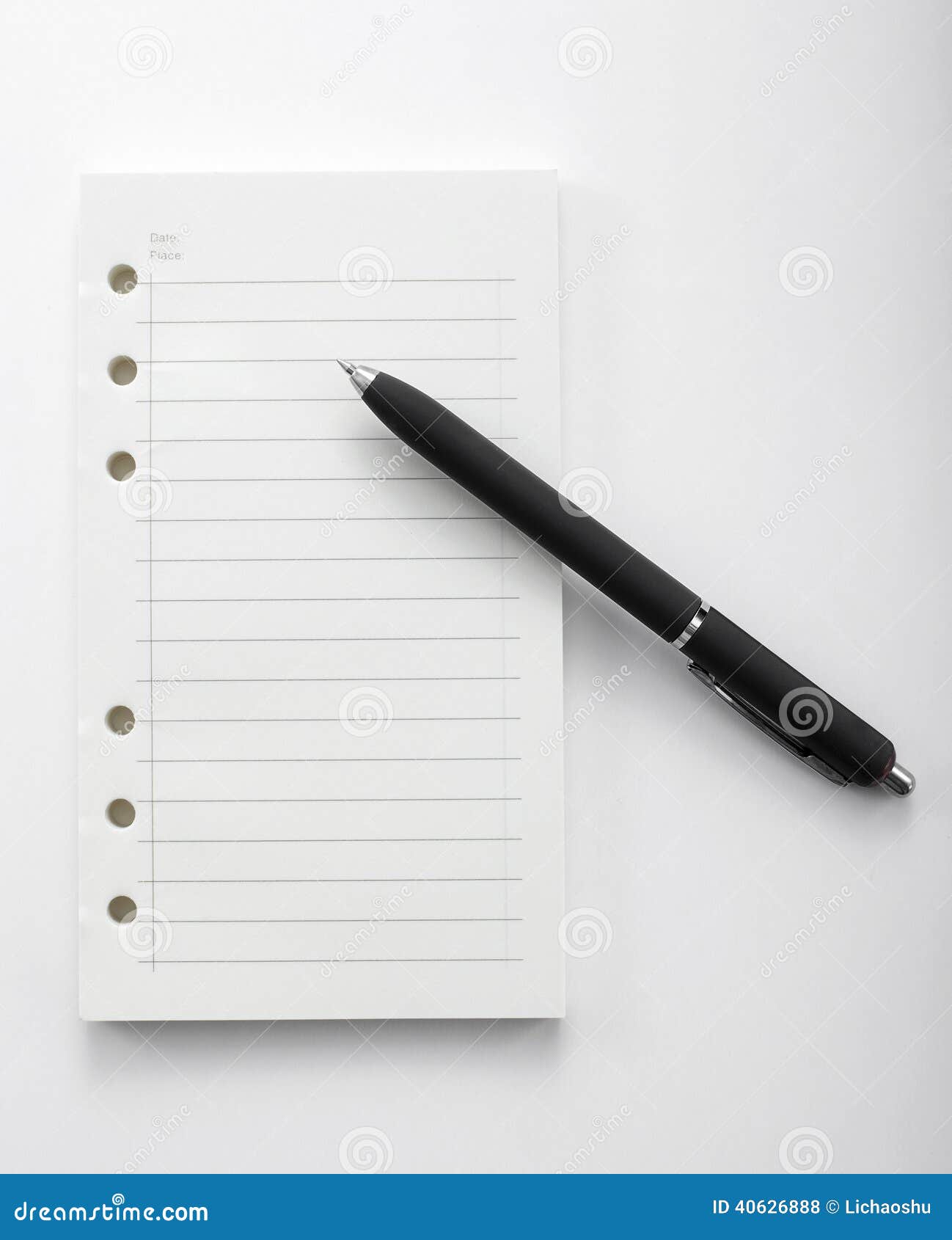 Blank White Notebook with a Pen Stock Photo - Image of horizontal ...