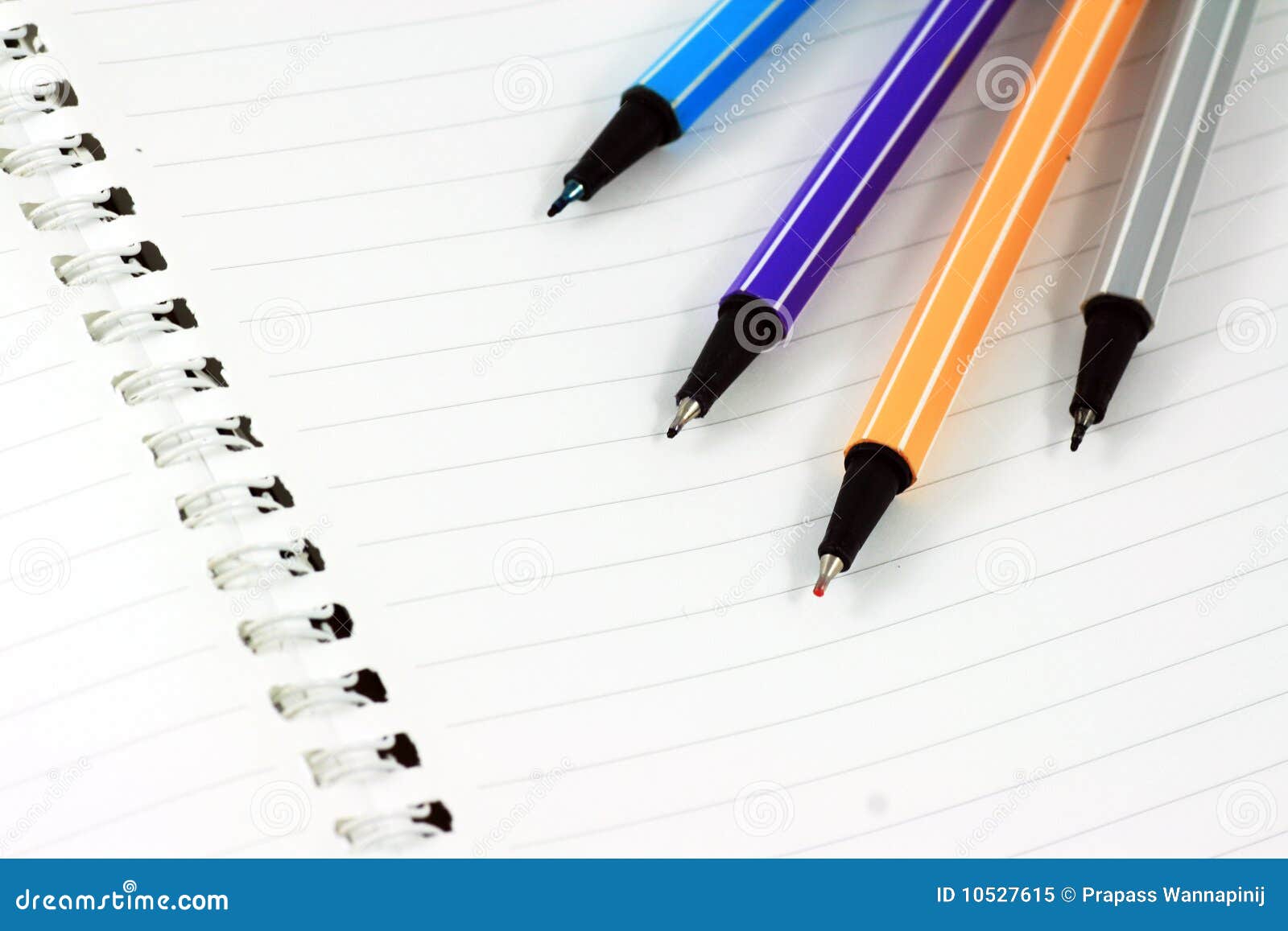 Blank White Notepad with Color Pen Stock Image - Image of office, empty ...