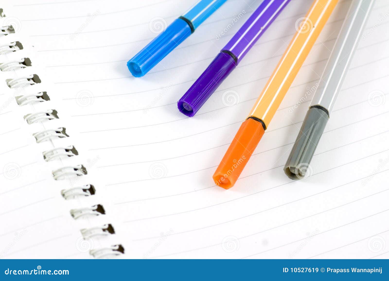 Blank White Notepad with Color Pen Stock Image - Image of empty, memo ...