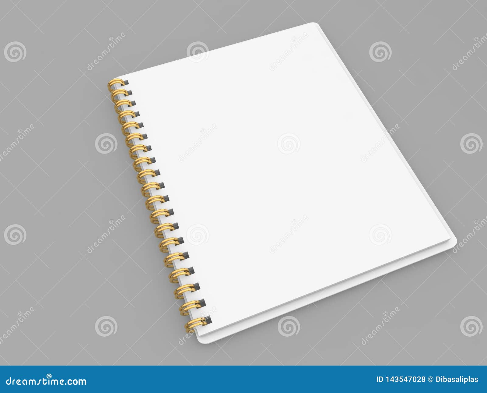 Blank White Notepad on Gray Background . Stock Illustration ...