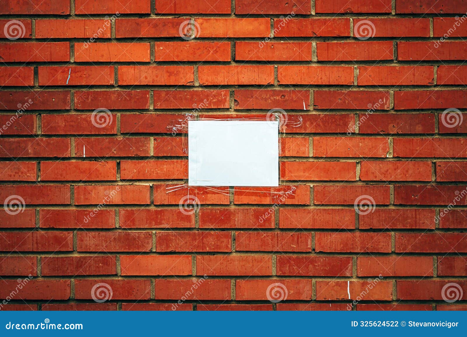 Blank White Notice Paper Mockup on the Brick Wall Stock Photo - Image ...