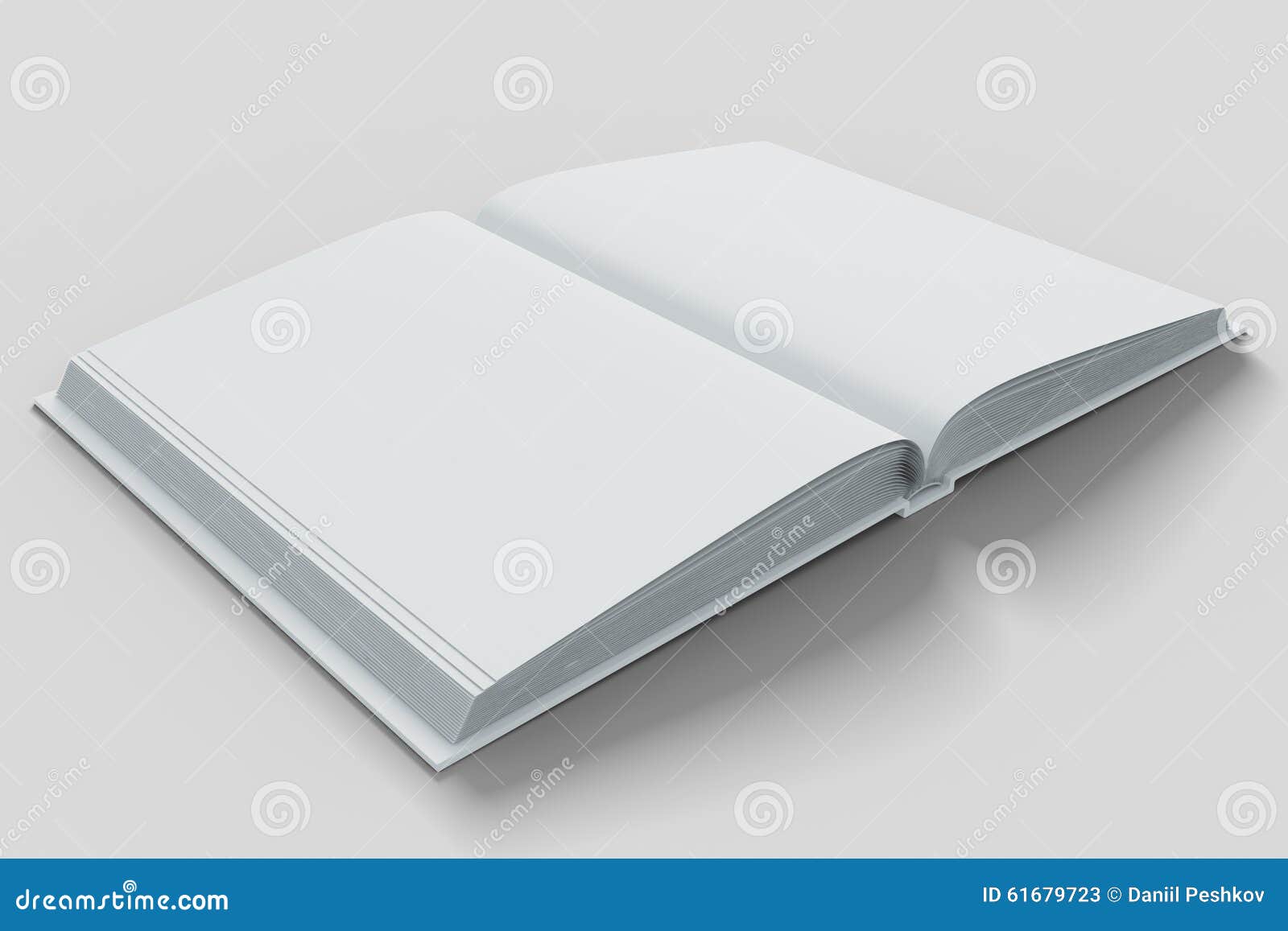 Blank White Open Diary Pages on White Table Stock Illustration ...