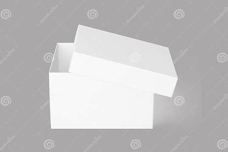 Blank White Open Empty Square Box Mockup Stock Illustration ...