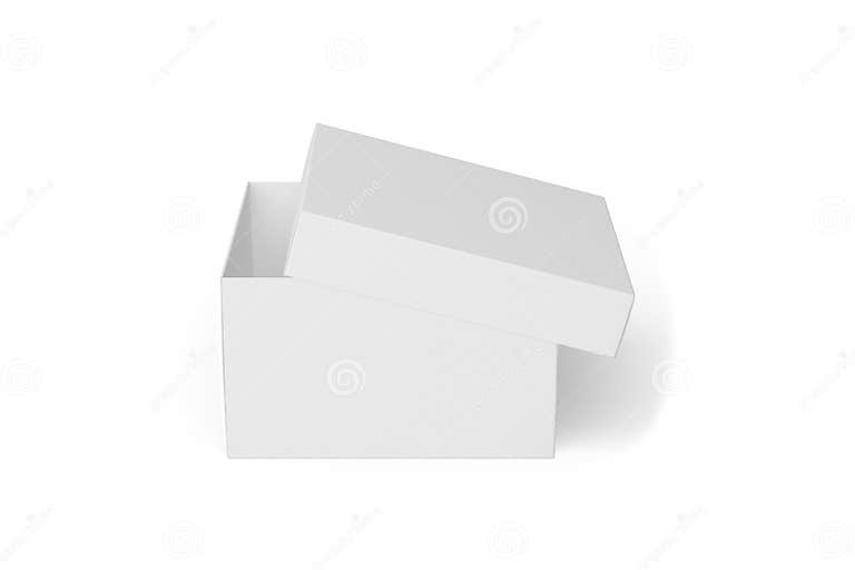 Blank White Open Empty Square Box Mockup Stock Illustration ...