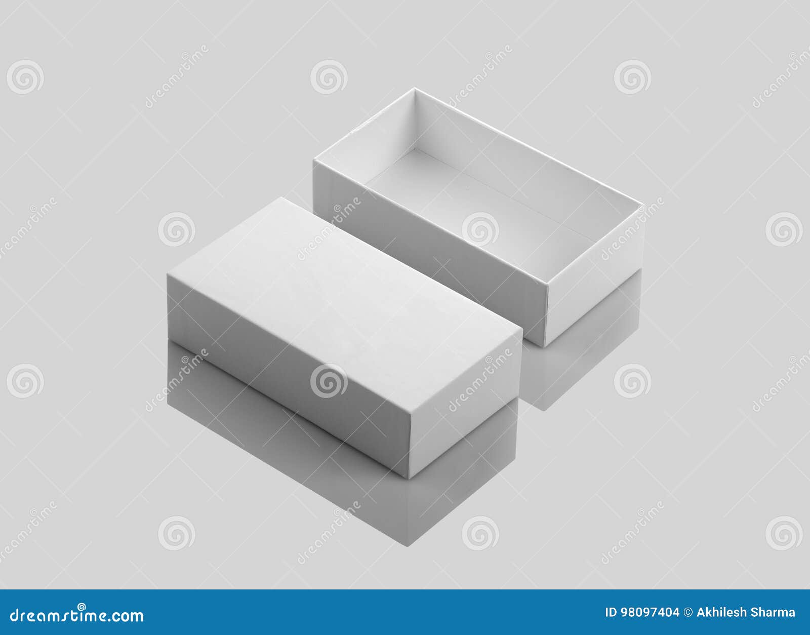 Blank White Open Product Box on Gray Background Stock Photo - Image of ...