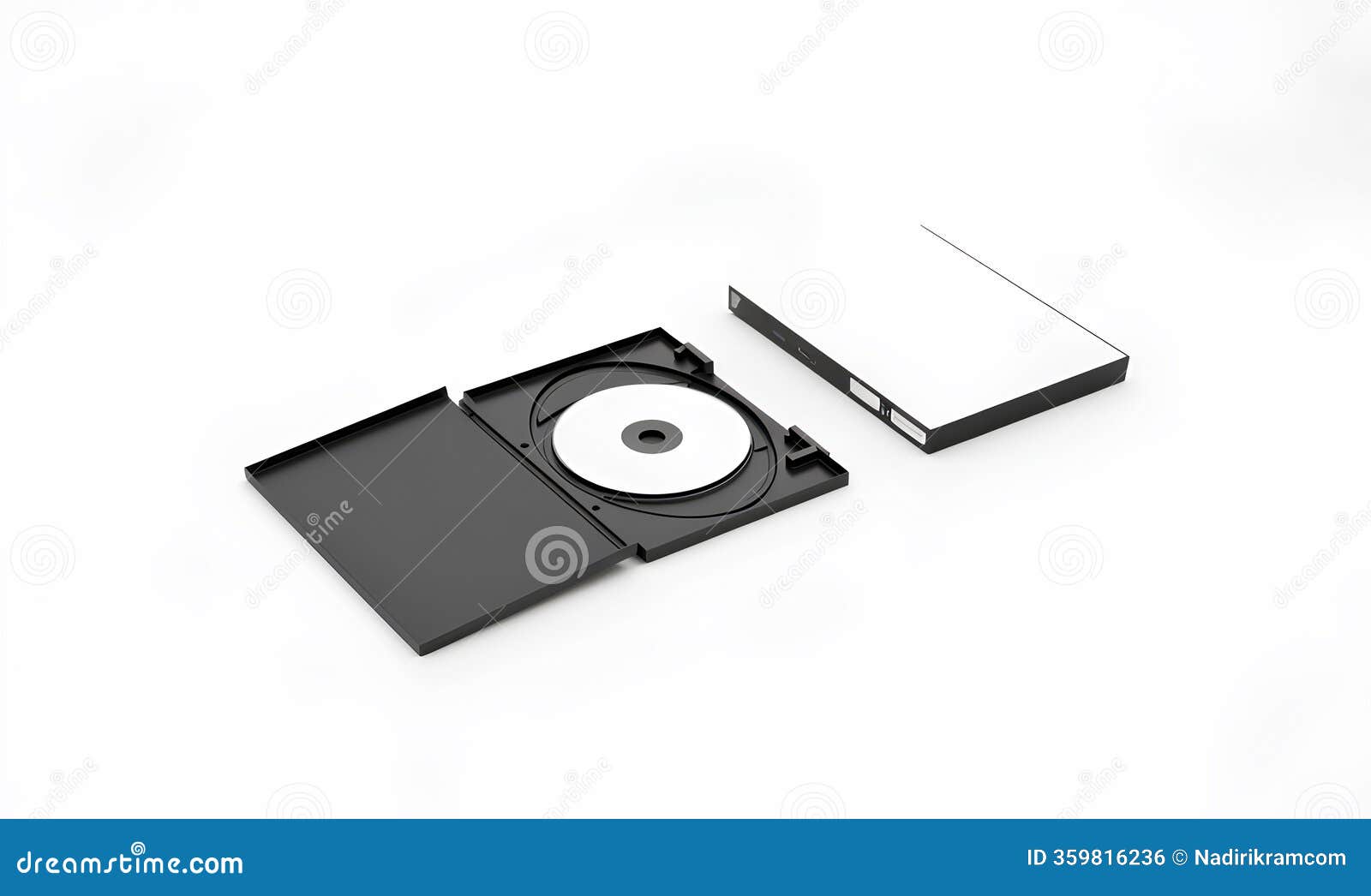 Blank White Opened and Closed Dvd Disk Case Mockup Lying. Stock Photo ...