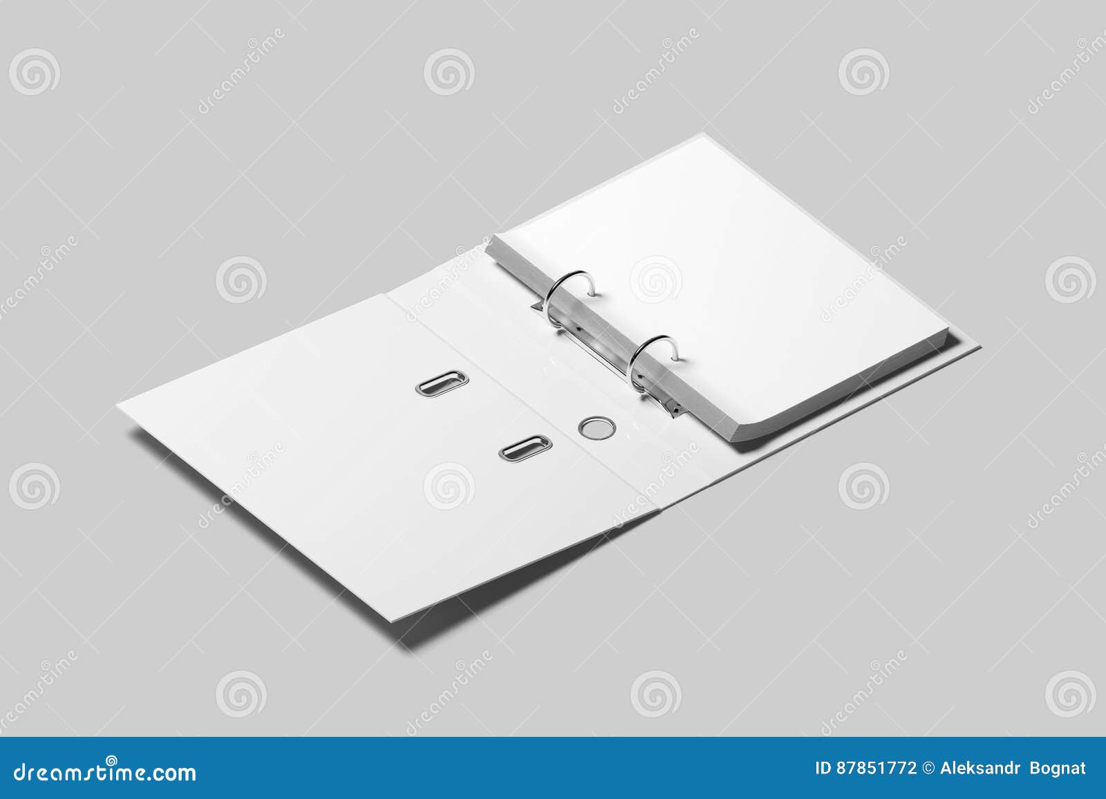 Blank White Opened Ring Binder Design Mockup Stock Photo - Image of ...