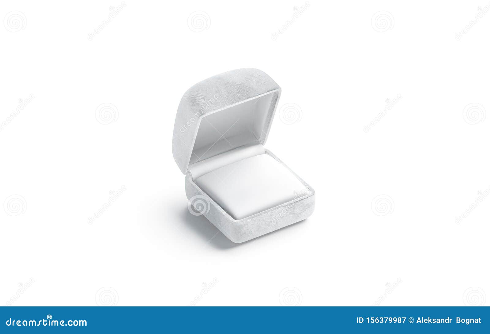 Blank White Opened Ring Box Mockup, Side View Stock Illustration ...