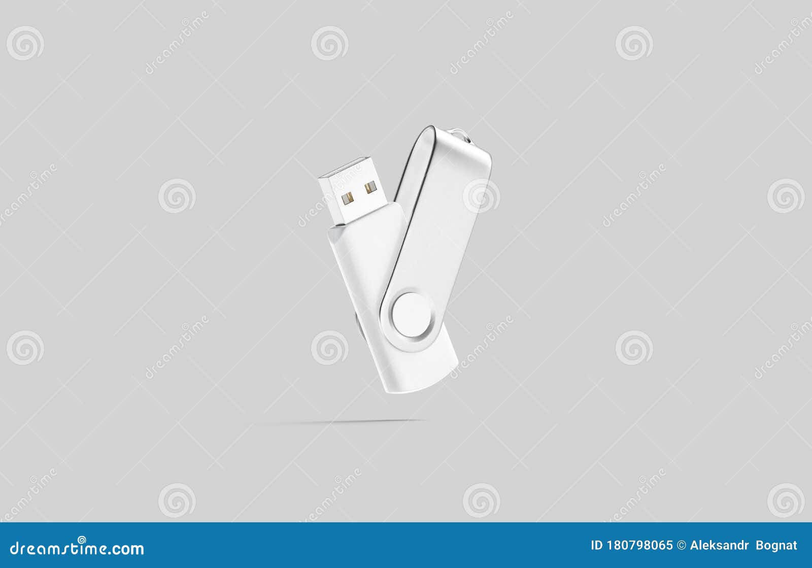 Blank White Opened Usb Stick Mock Up, No Gravity Stock Illustration ...