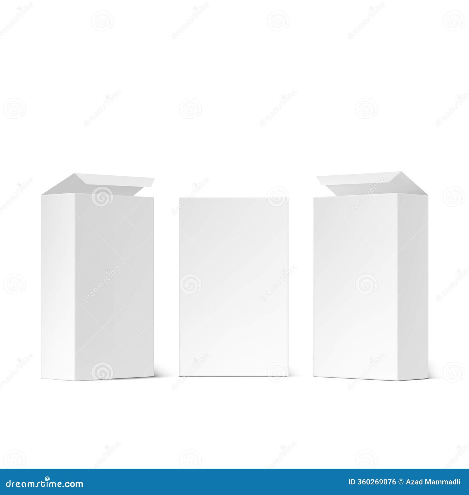 Blank White Packaging Boxes with Open Flaps Mockup. Vector Stock ...