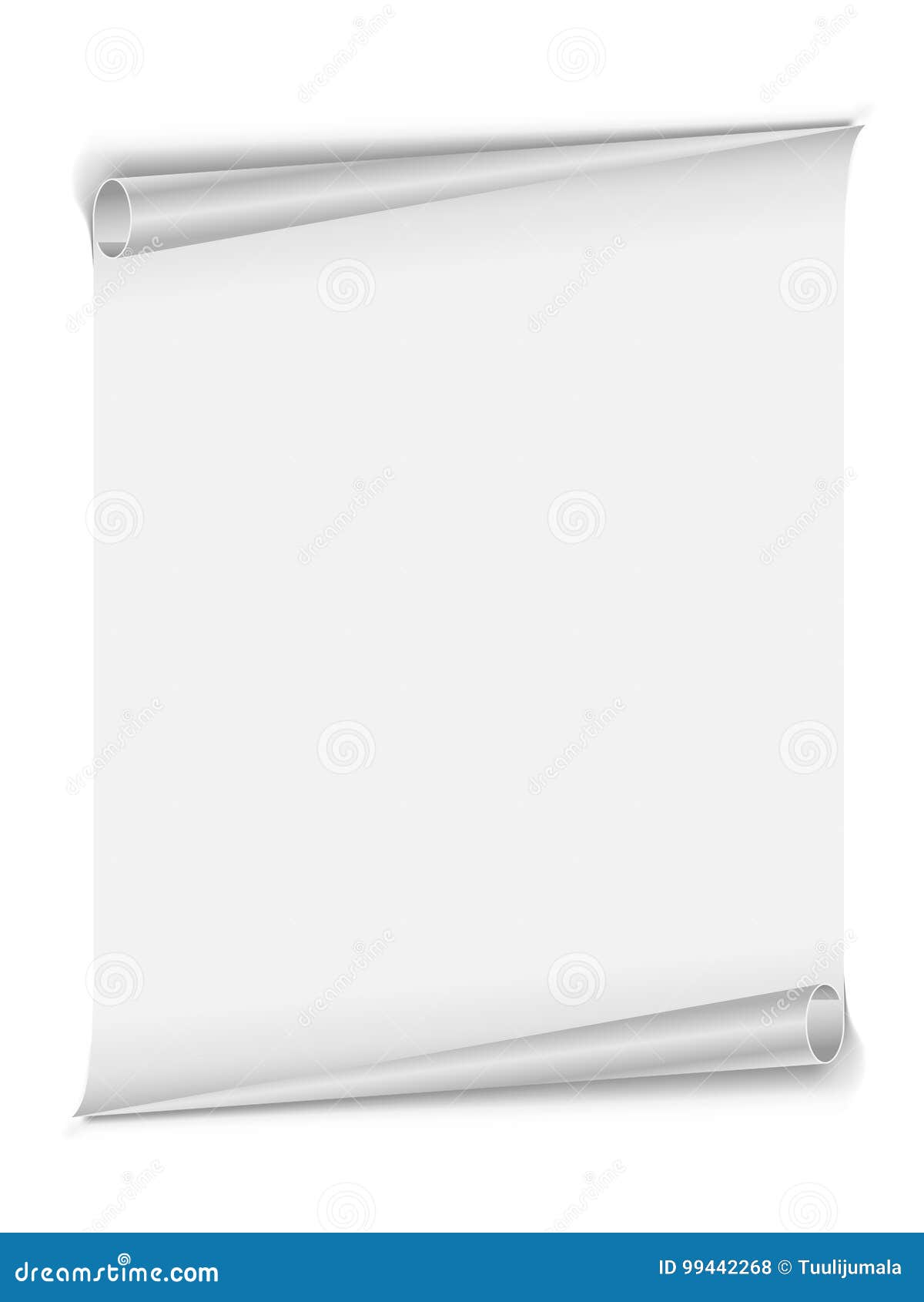 Blank White Page with Rolled Edges Stock Vector - Illustration of ...