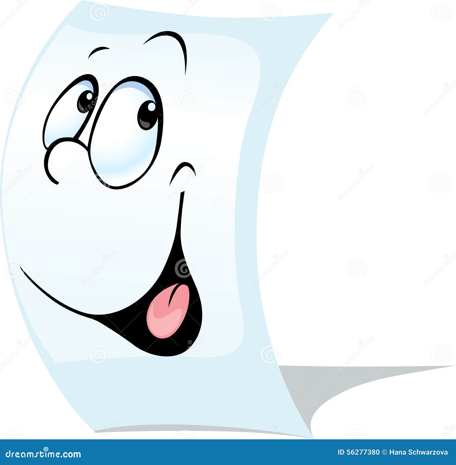 Blank White Page, a Sheet of Paper with Face Stock Vector ...