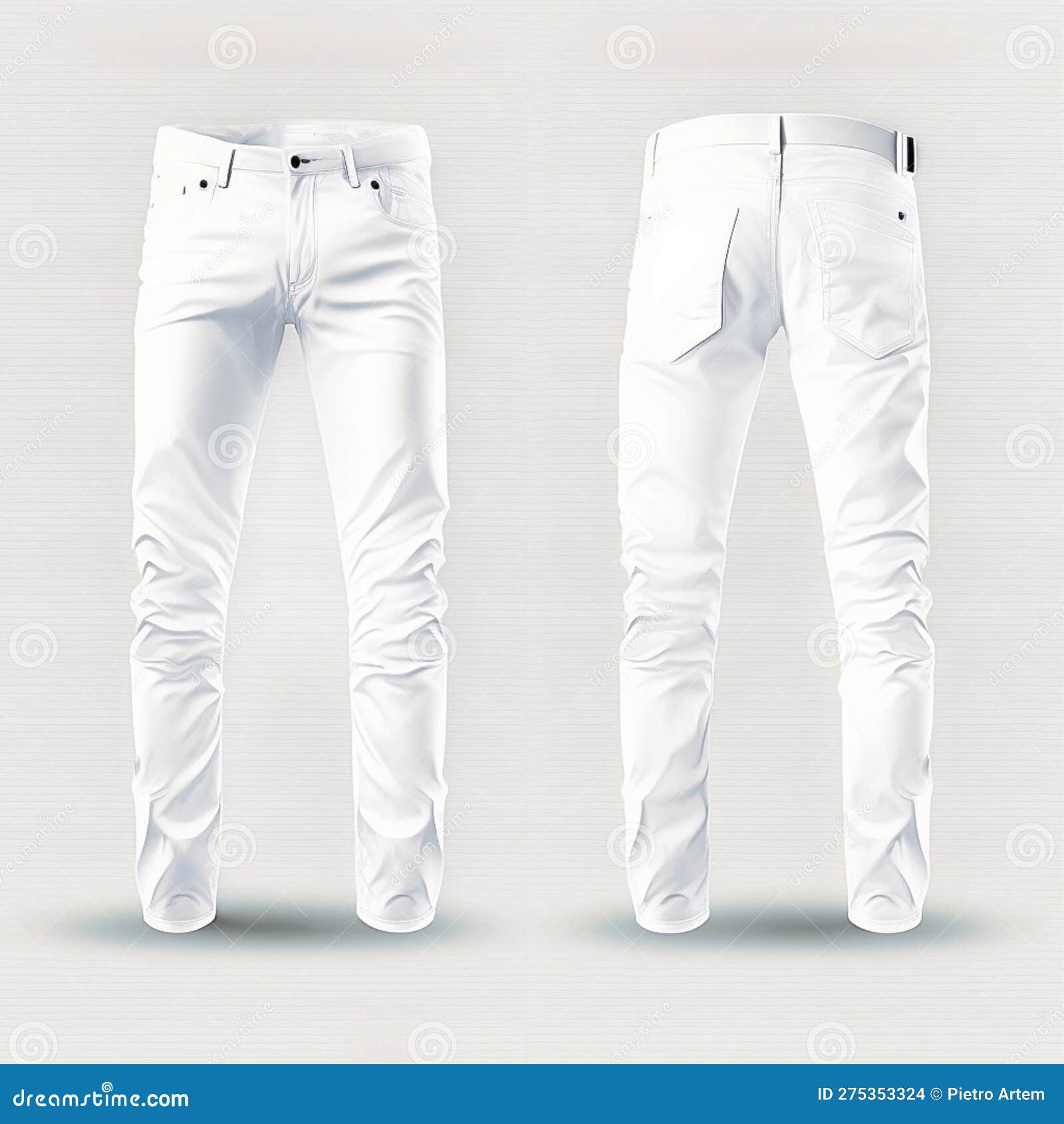 Blank White Pants Mockup Template Front and Back, Generative AI Stock ...