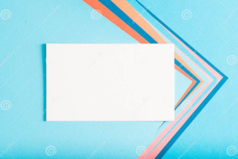 Blank White Paper Blue Background Text Message Stock Image - Image of ...