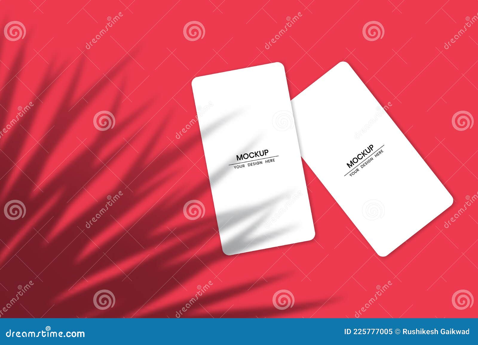 Blank White Paper Cards Mockup with Shadow Overlay Effect Stock Vector ...