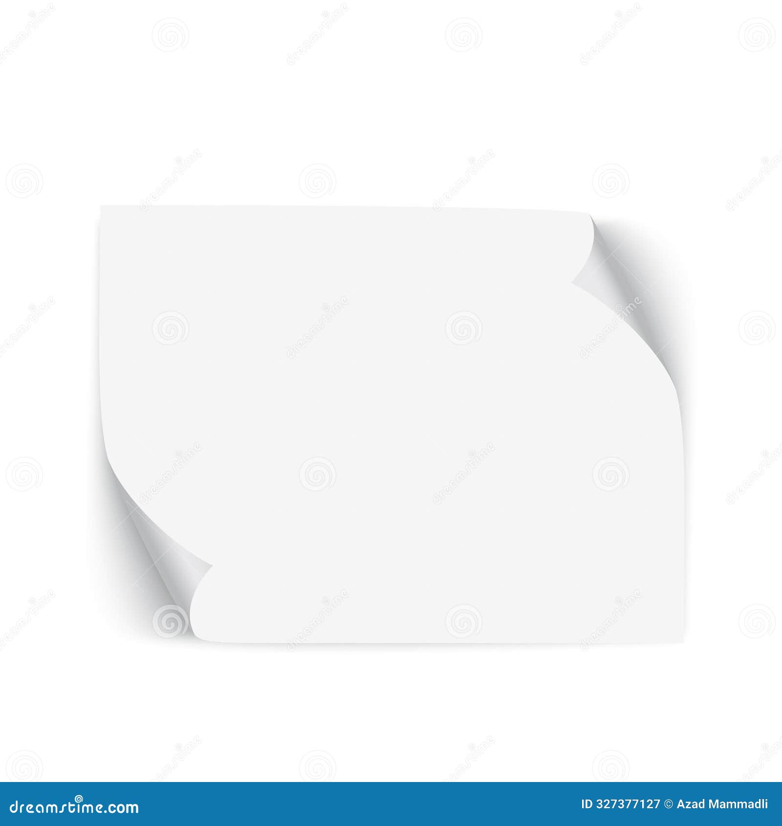 Blank White Paper with Curled Corner, Ideal for Notes or Messages ...