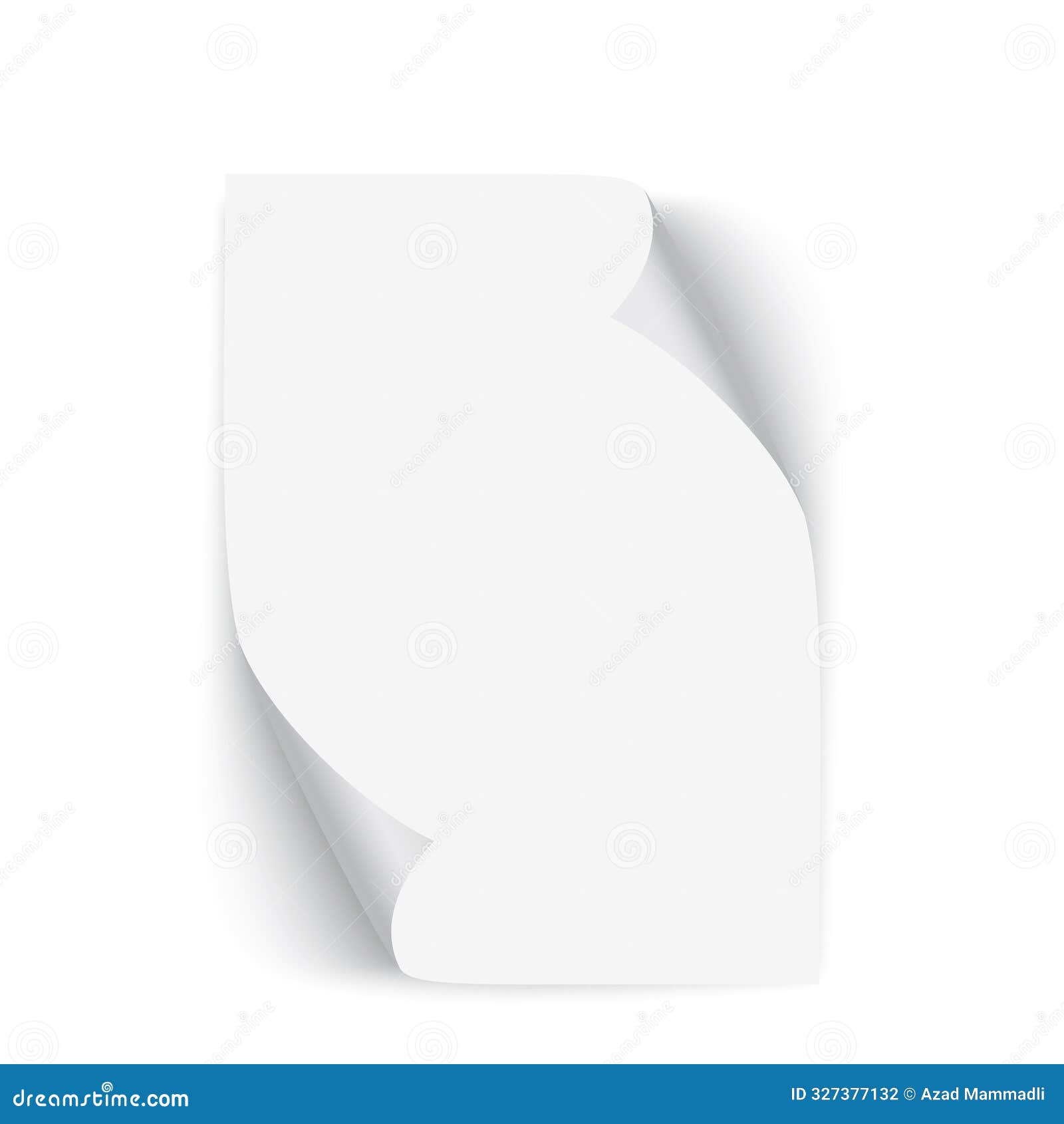 Blank White Paper with Curled Corner, Ideal for Notes or Messages ...