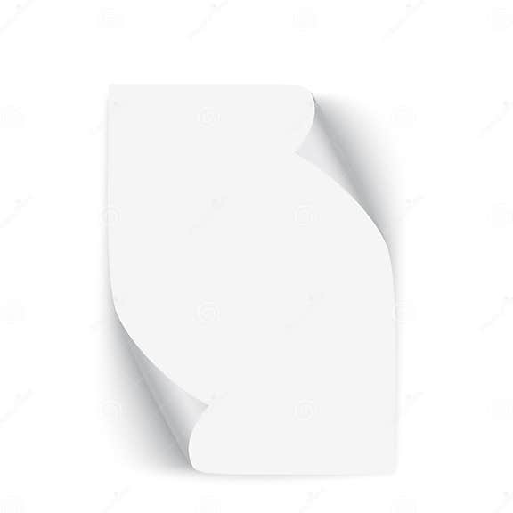 Blank White Paper with Curled Corner, Ideal for Notes or Messages ...