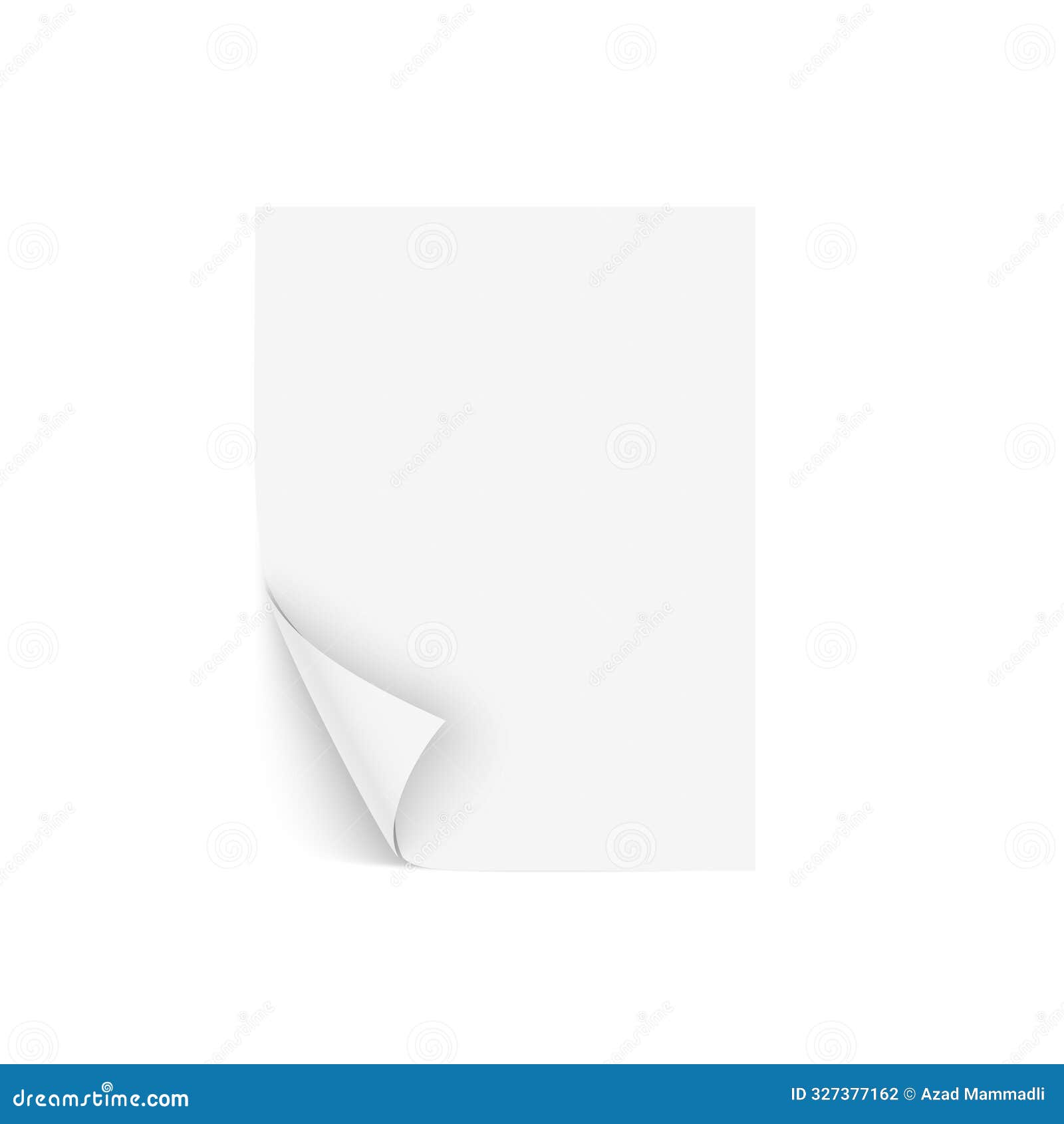 Blank White Paper with Curled Corner, Ideal for Notes or Messages ...