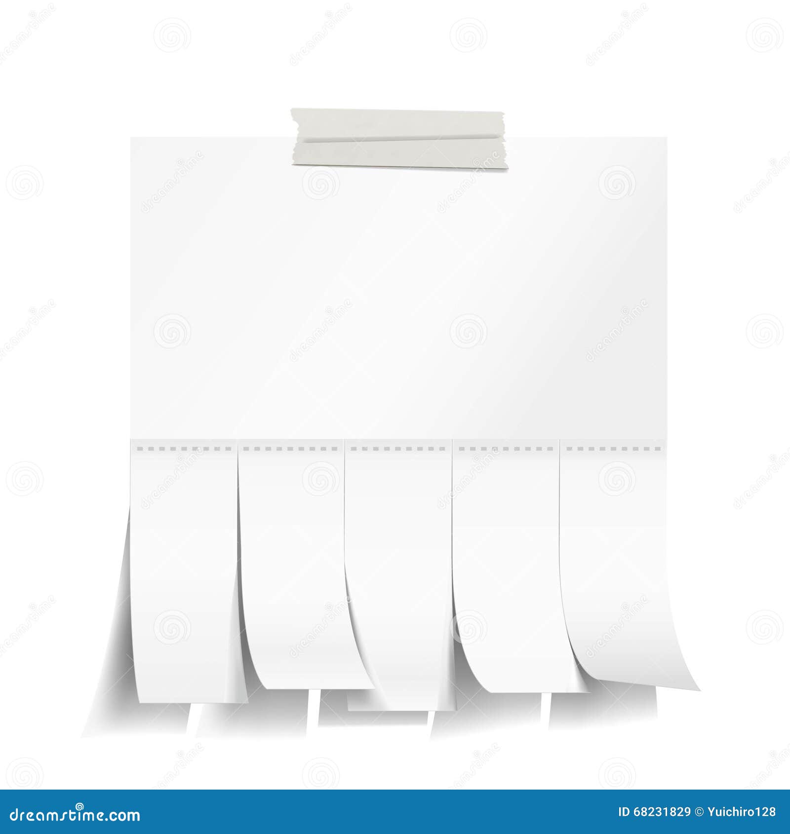 Blank White Paper with Cut Slips Stock Vector - Illustration of ...