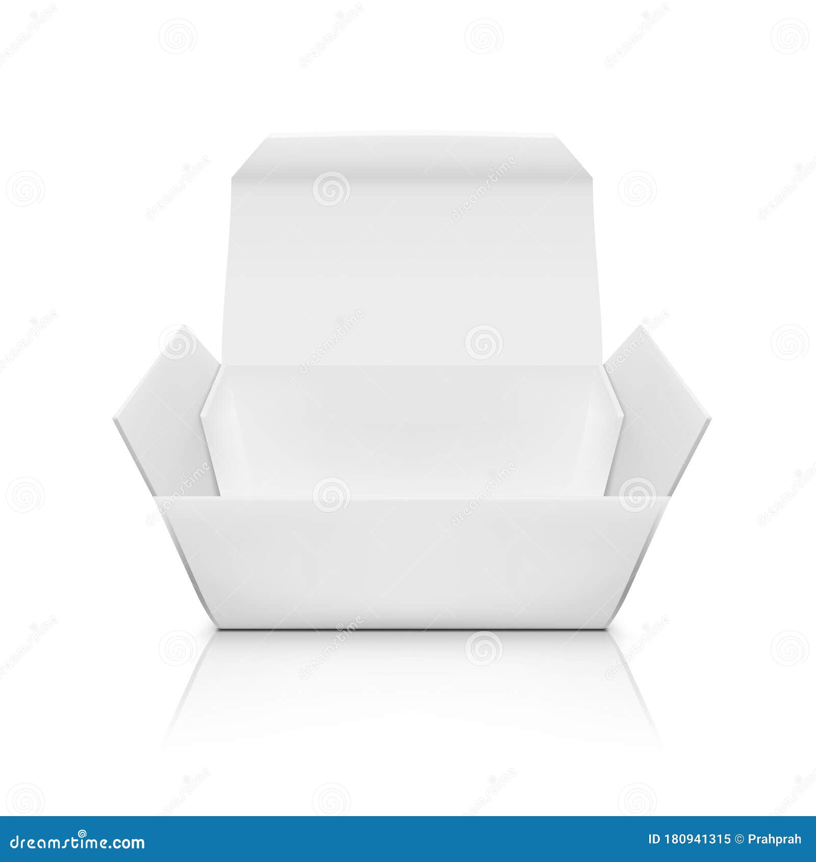 Blank White Paper Open Box Fast Food Packaging Stock Vector ...