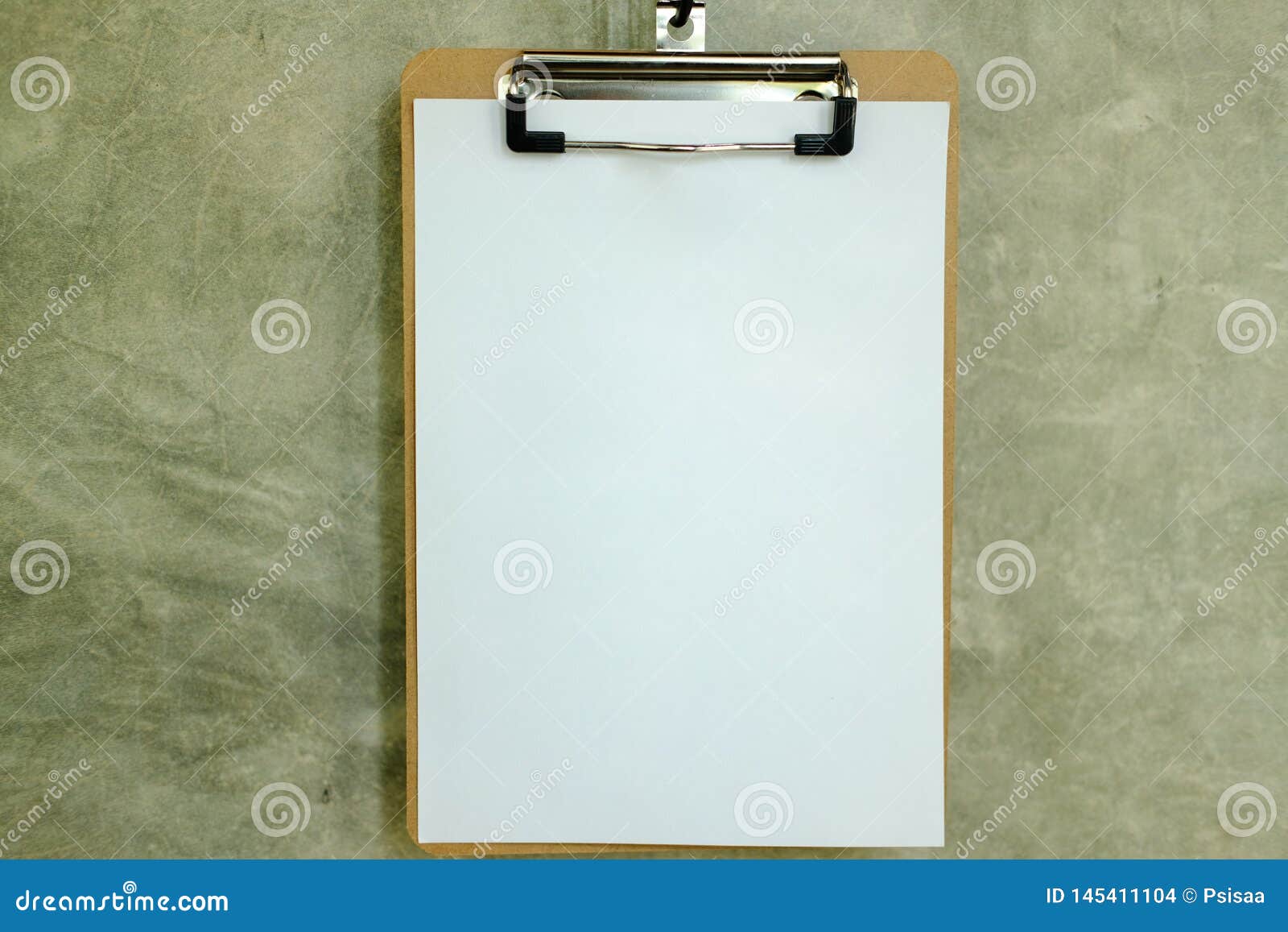 Blank White Paper Poster Menu Hanging on Wall Stock Photo - Image of ...