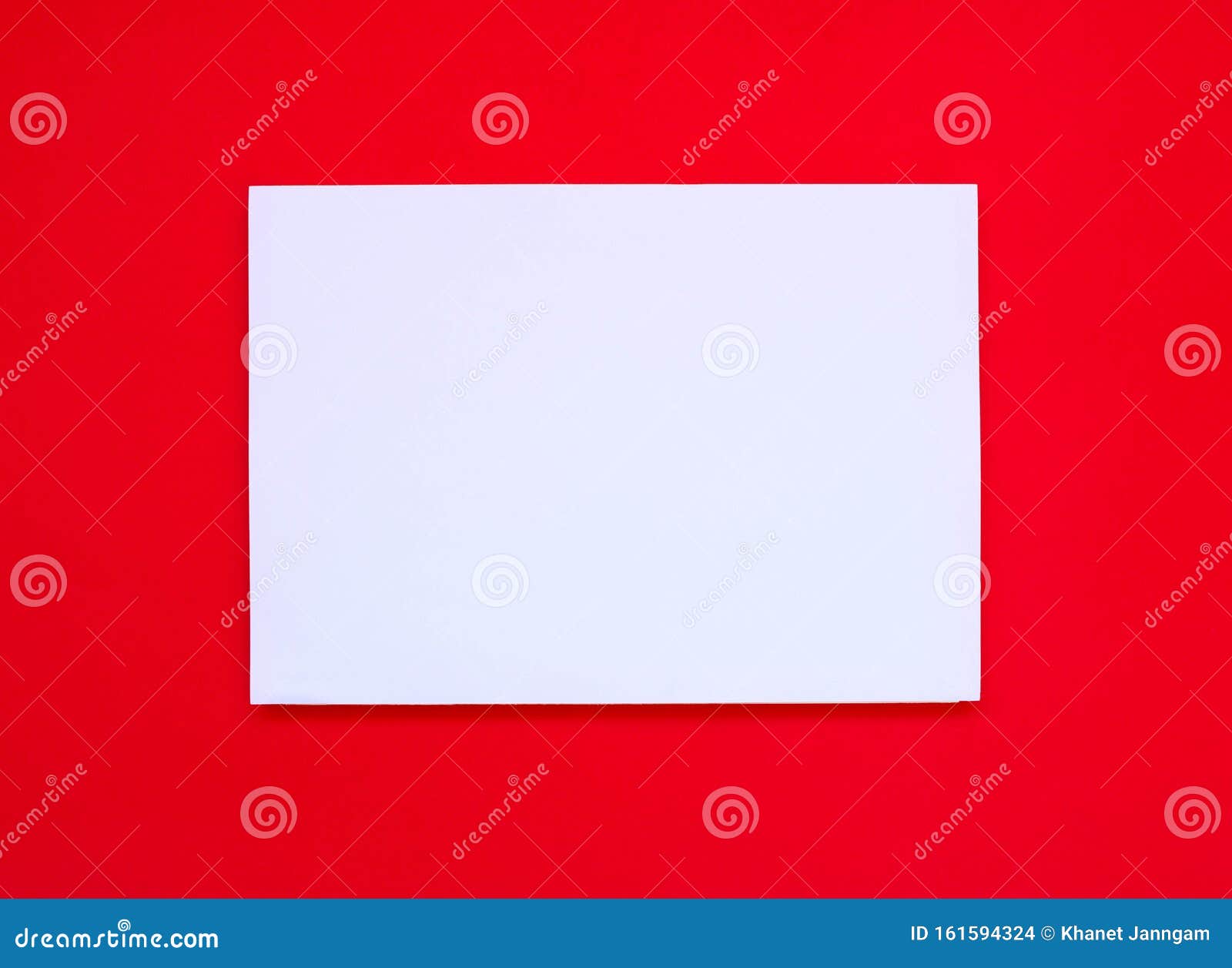 Blank White Paper on Red Art Paper Stock Photo - Image of romance ...