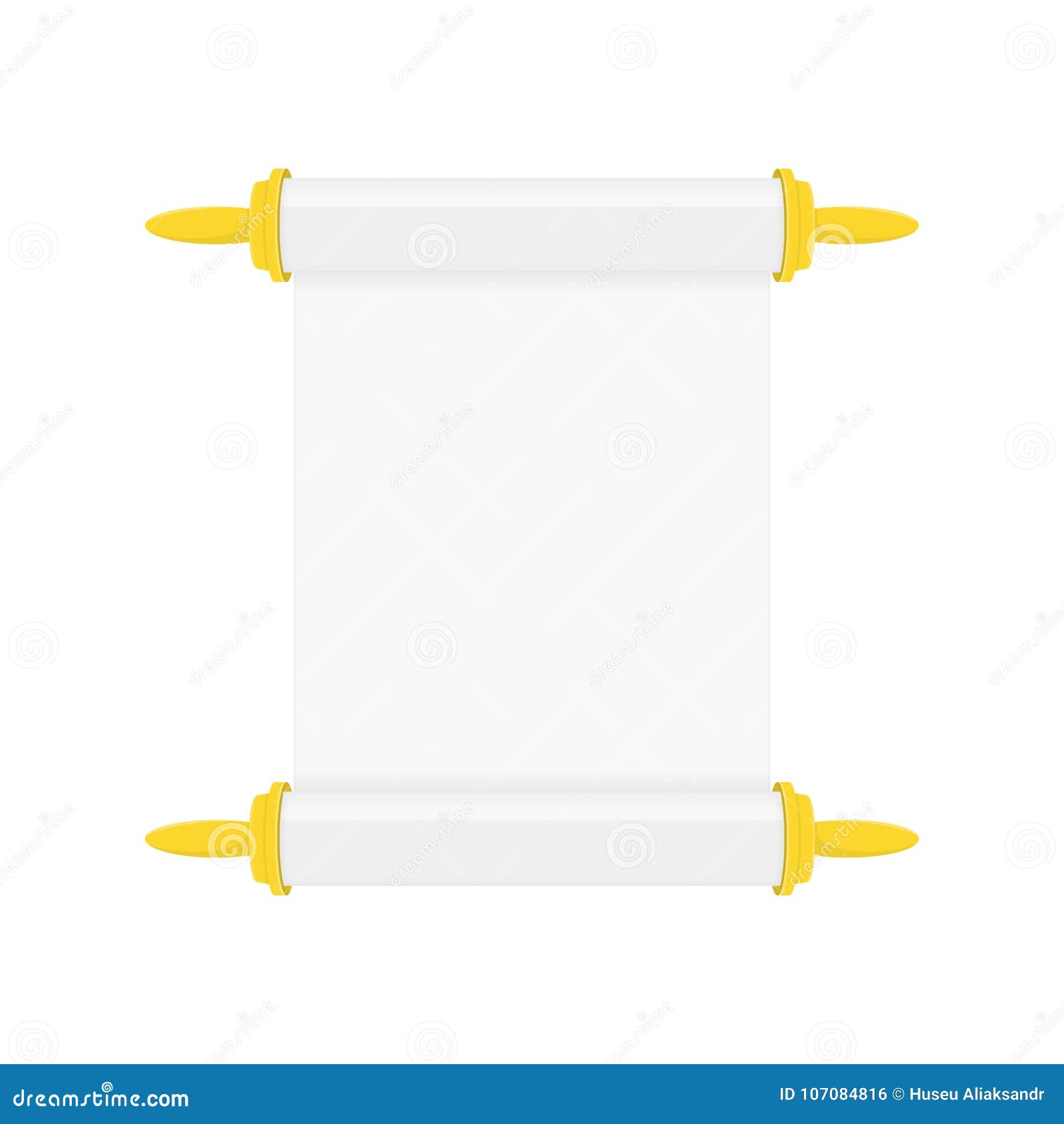 Blank white paper scroll. stock vector. Illustration of document ...