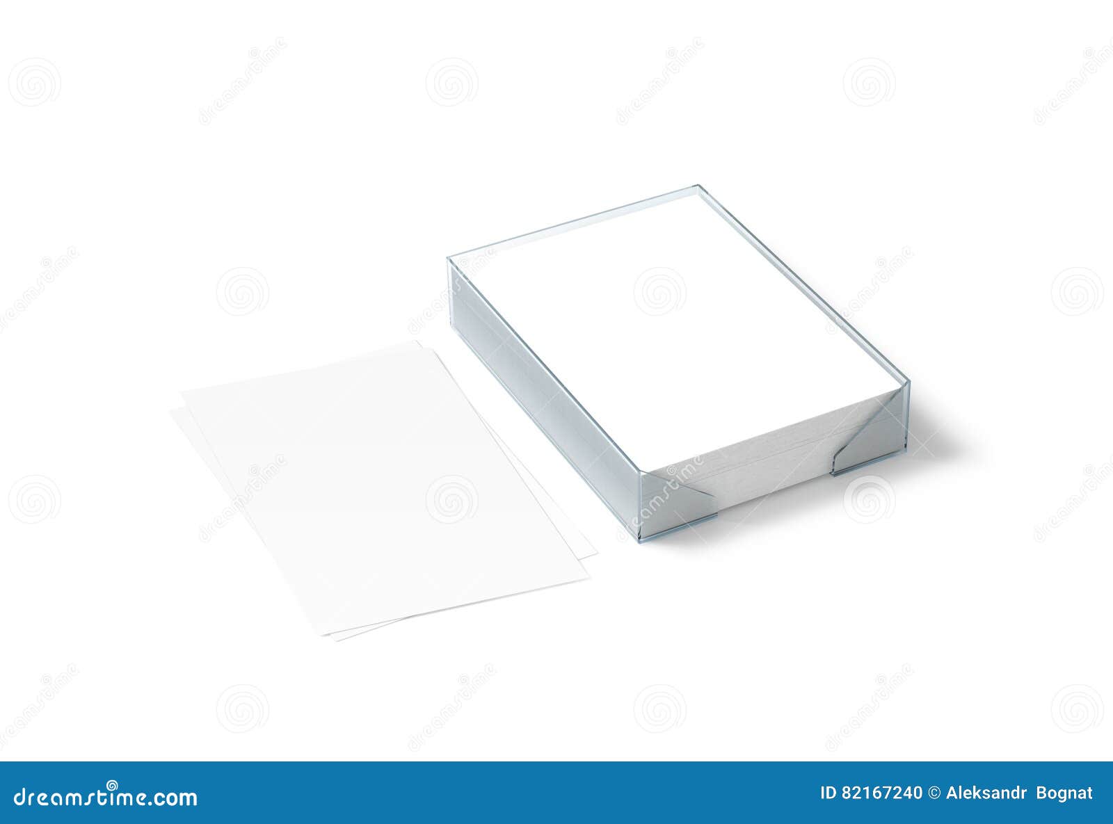 Blank White Paper Sheet Mockup And Plastic A4 Block Stock Photo ...