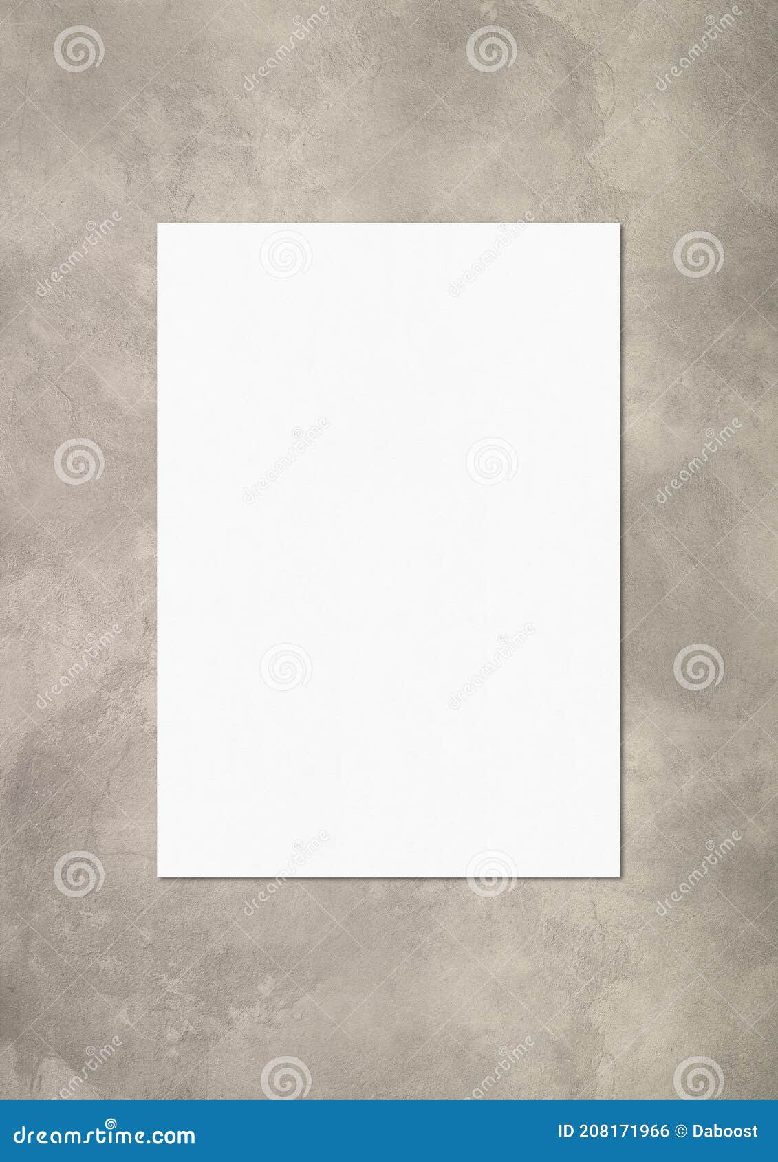 Blank White A4 Paper Sheet Mockup Template on Concrete Background Stock ...