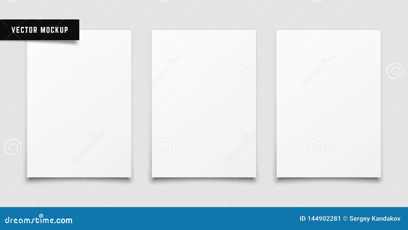 Blank White Paper Sheets Vector Stock Vector - Illustration of shadow ...