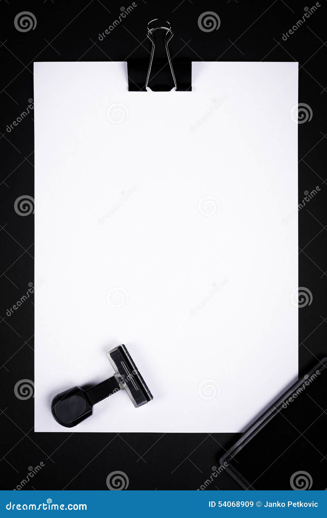 Blank White Paper with Stamp Stock Image - Image of space, paper: 54068909